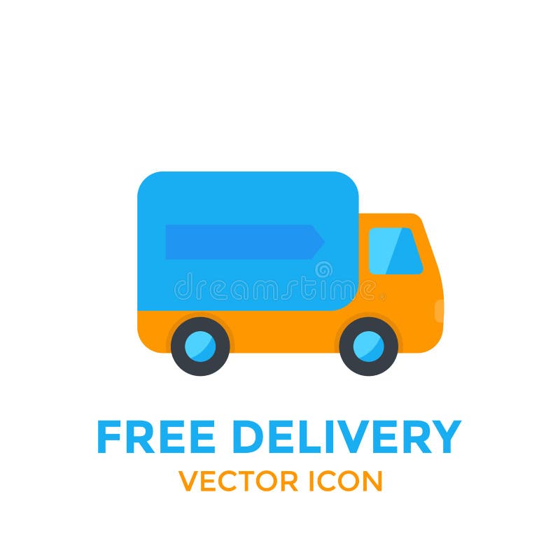 Delivery icon on white stock vector. Illustration of icon - 99879276