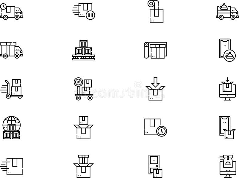 Delivery Icons Collection is a Vector Illustration with Editable Stroke ...