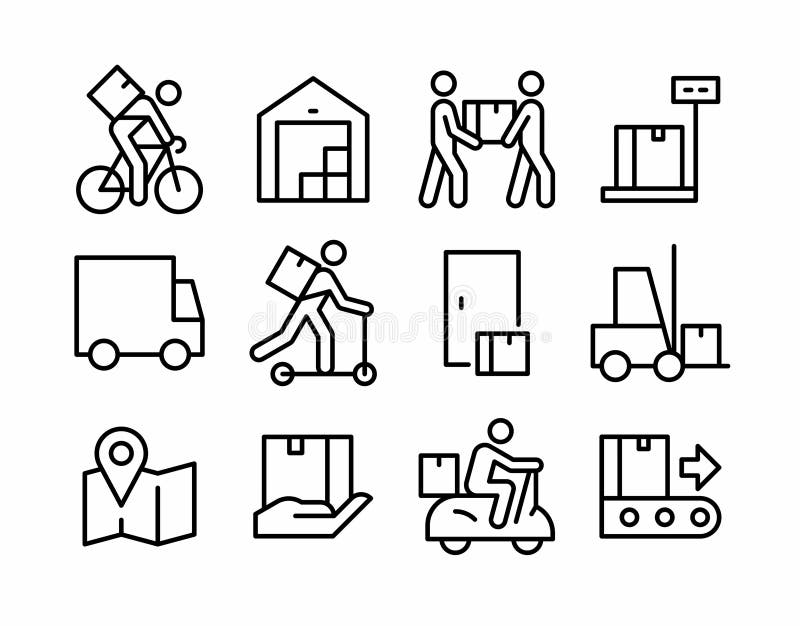 Delivery Icons Minimal Stock Illustrations – 4,051 Delivery Icons ...