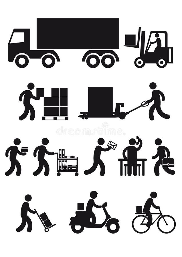 Delivery icons stock vector. Illustration of icon, black - 33336010