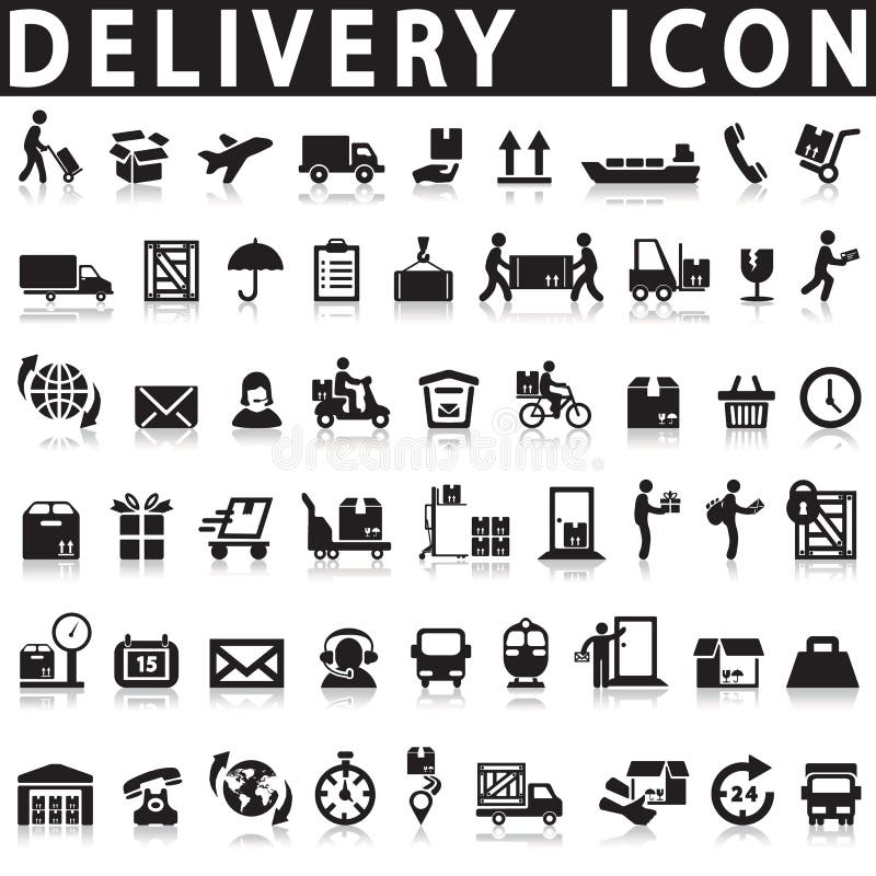 Delivery icons stock vector. Illustration of icon, send - 79808185