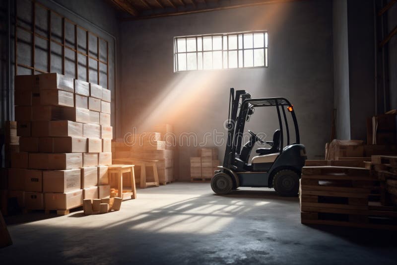 Transportation Delivery Logistic Cargo Forklift Storage Sun Box ...