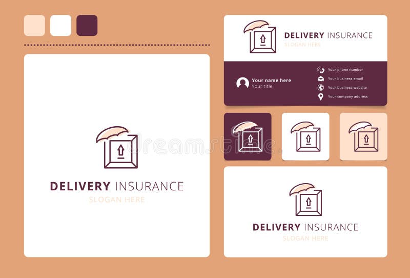 Delivery Insurance Protecting Package with Umbrella Logo Design Stock ...