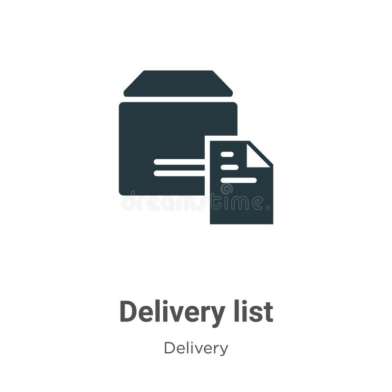 Delivery List Vector Icon on White Background. Flat Vector Delivery ...