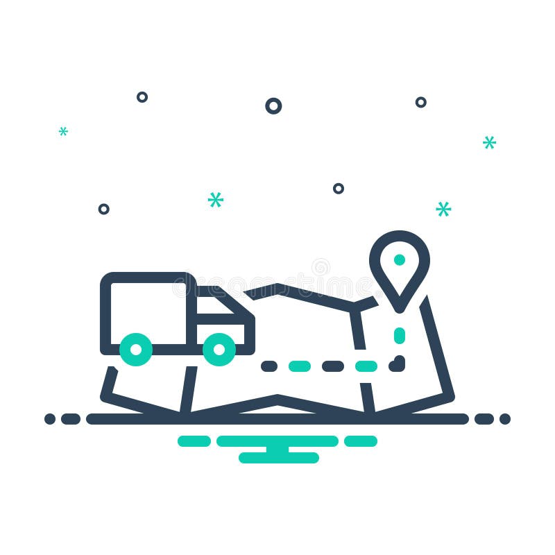 Mix Icon for Delivery Location, Delivery and Route Stock Illustration ...
