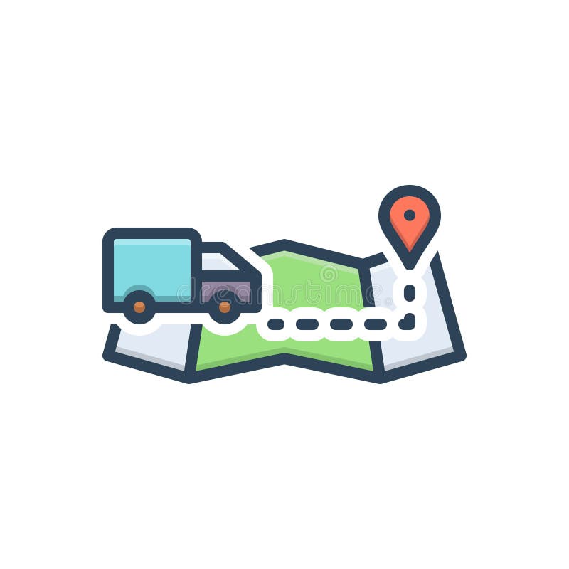 Color Illustration Icon for Delivery Location, Delivery and Route Stock ...