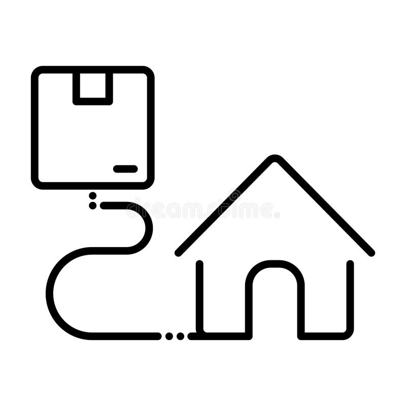 Delivery Location Icon Vector. Road Path Like Thin Line Map Geolocation ...