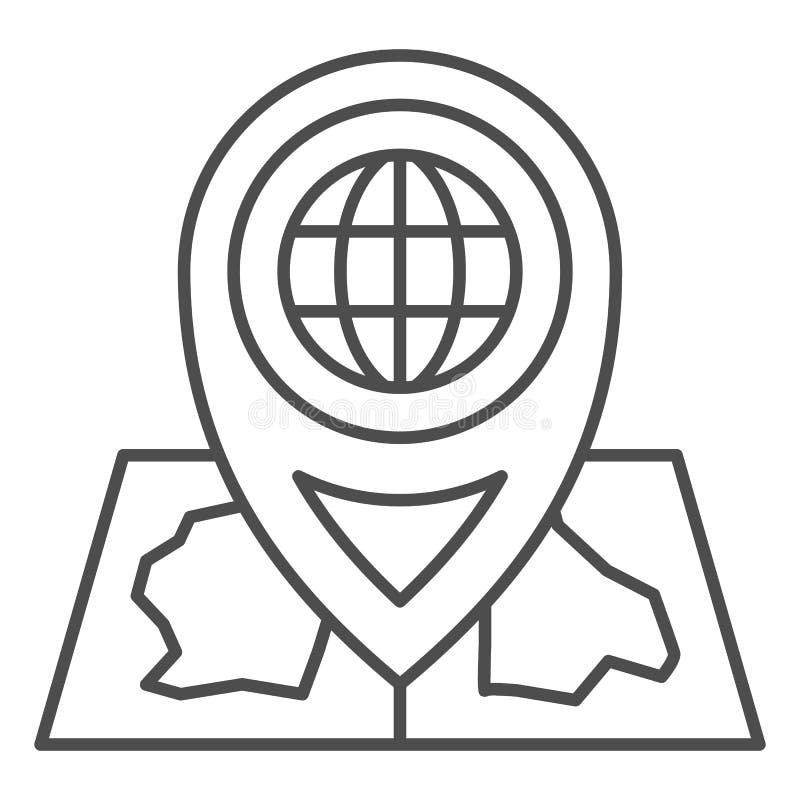 Location Thin Line Icon Set, Navigation Symbols Collection, Vector ...