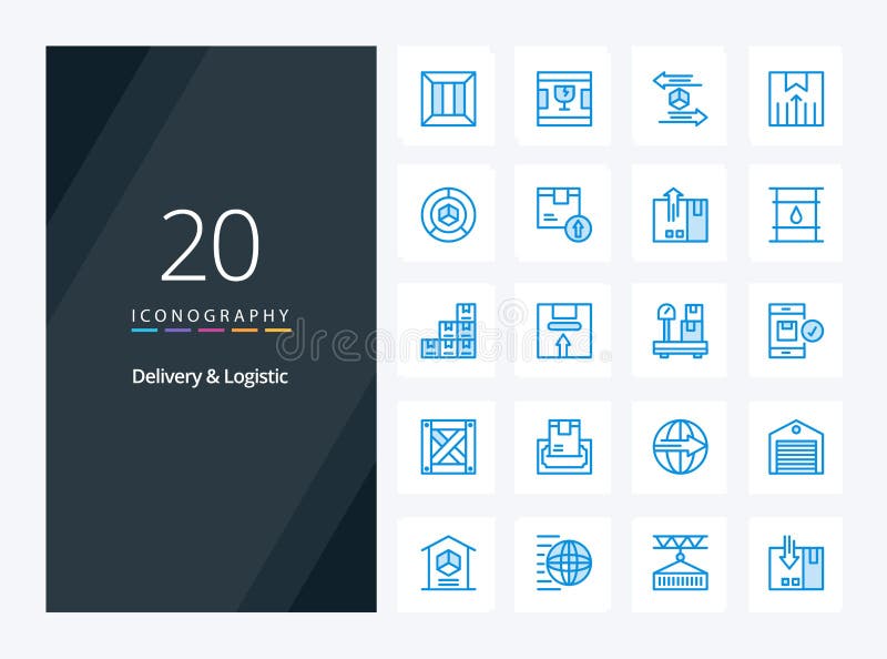 20 Delivery and Logistic Blue Color Icon for Presentation Stock Vector ...