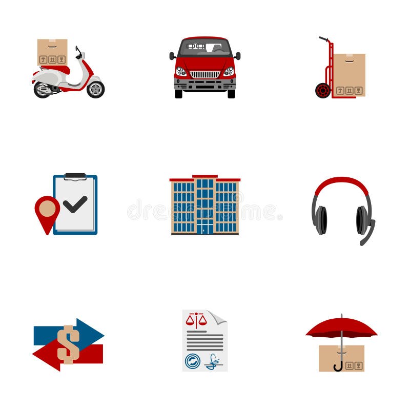 Delivery and Logistic Flat Icon Set Stock Vector - Illustration of ... Delivery and Logistic Flat Icon Set Stock Vector - Illustration of ...