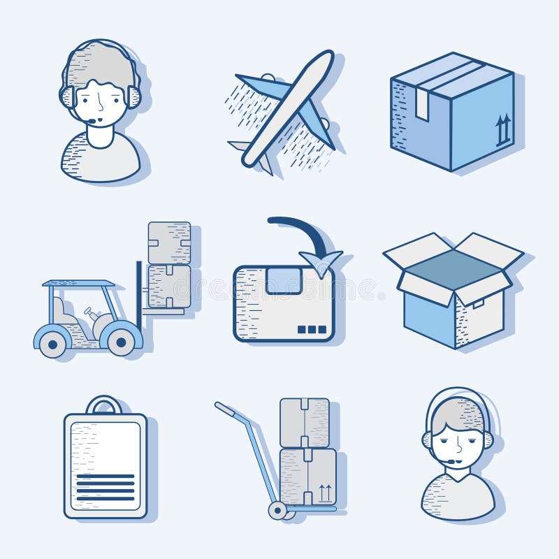 Delivery Logistic Transportation Tools Services Stock Vector ...