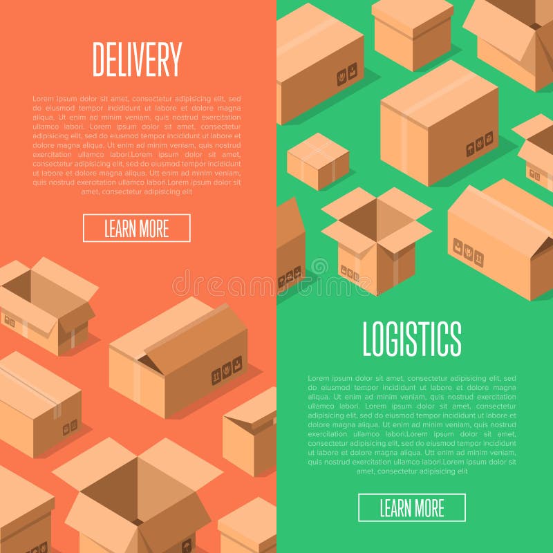 Delivery Logistics Advertising with Packing Boxes Stock Vector ...