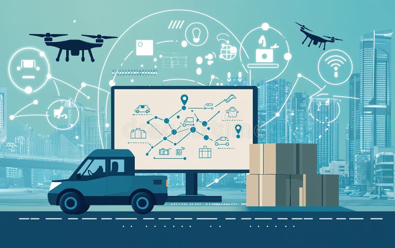 Delivery Logistics with Drones and Vehicles Showcased on a Digital ...
