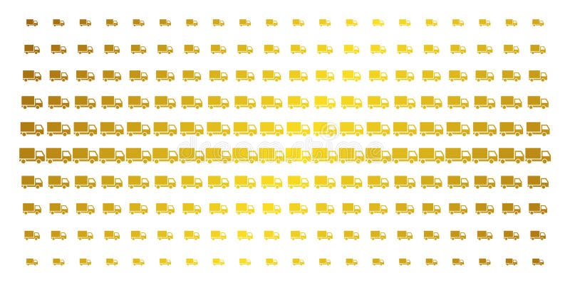 Delivery Lorry Golden Halftone Array Stock Vector - Illustration of ...