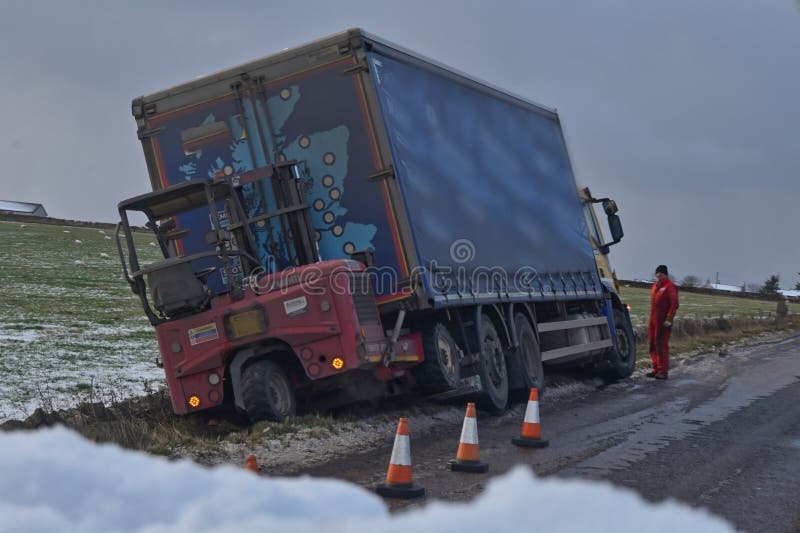Delivery Lorry Off the Road in a Ditch Editorial Image - Image of tree ...
