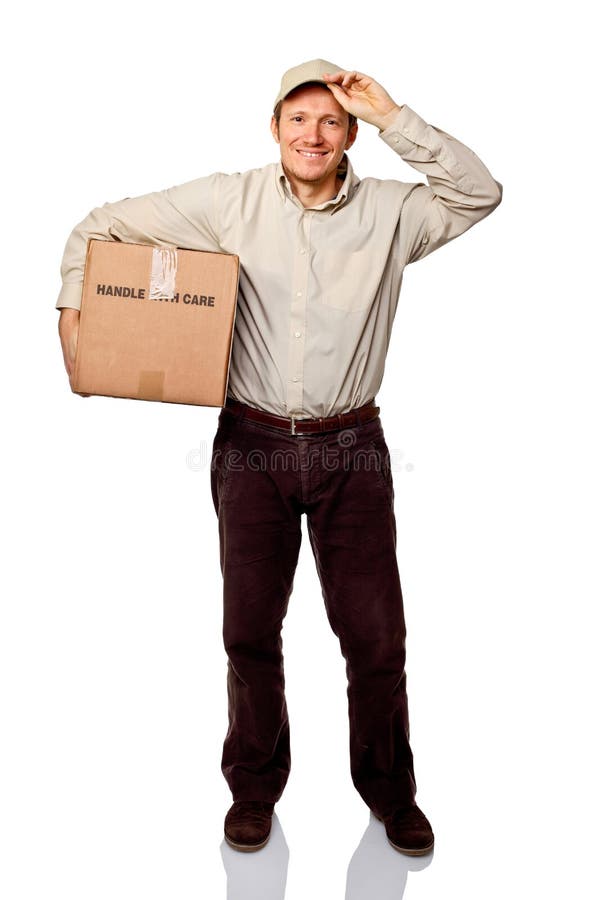 Delivery man stock image. Image of white, happy, smiling - 24785153