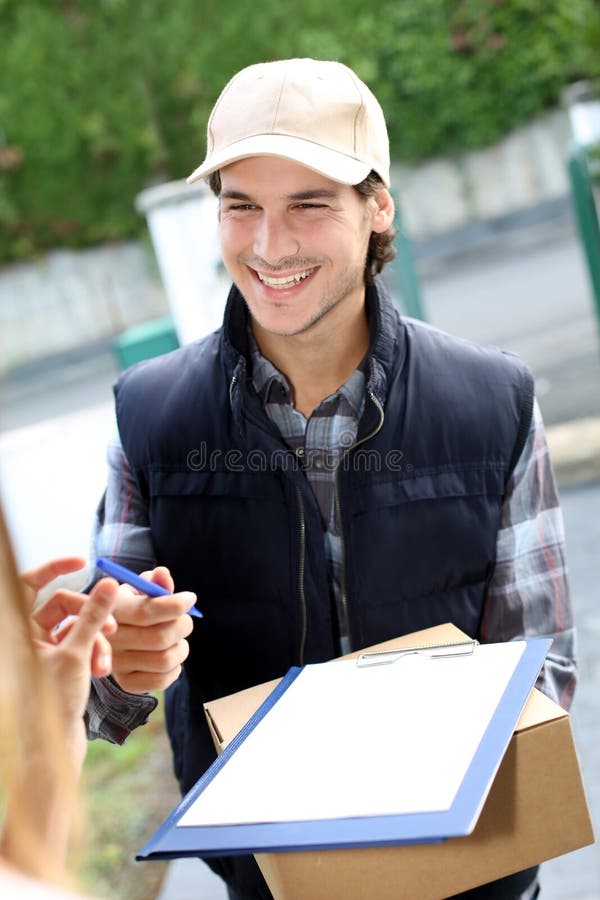 Delivery man stock photo. Image of occupation, postman - 26681500