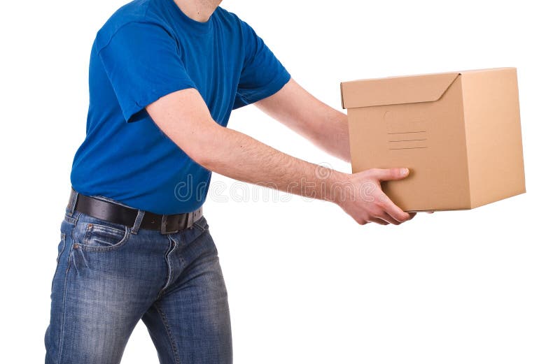 Delivery man. stock image. Image of gift, backache, freight - 37526823