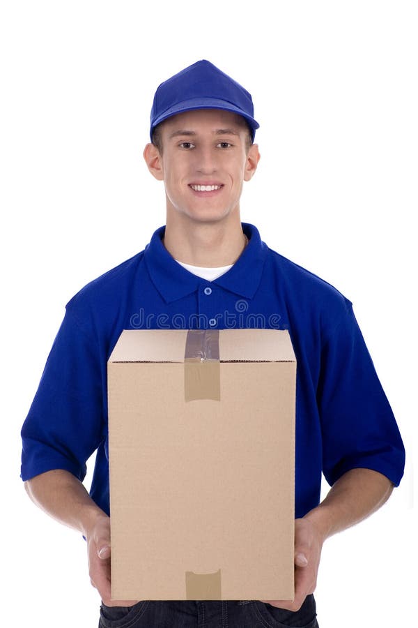Delivery man stock photo. Image of delivering, cardboard - 6808460