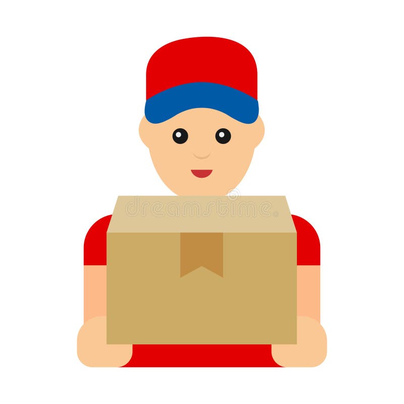 Delivery Man, Boy, Courier, Delivery Fully Editable Vector Icon Stock ...