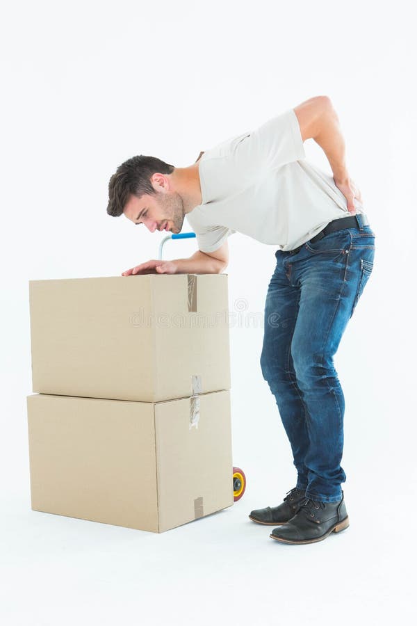 Delivery Man with Back Pain Stock Photo - Image of back, caucasian ...