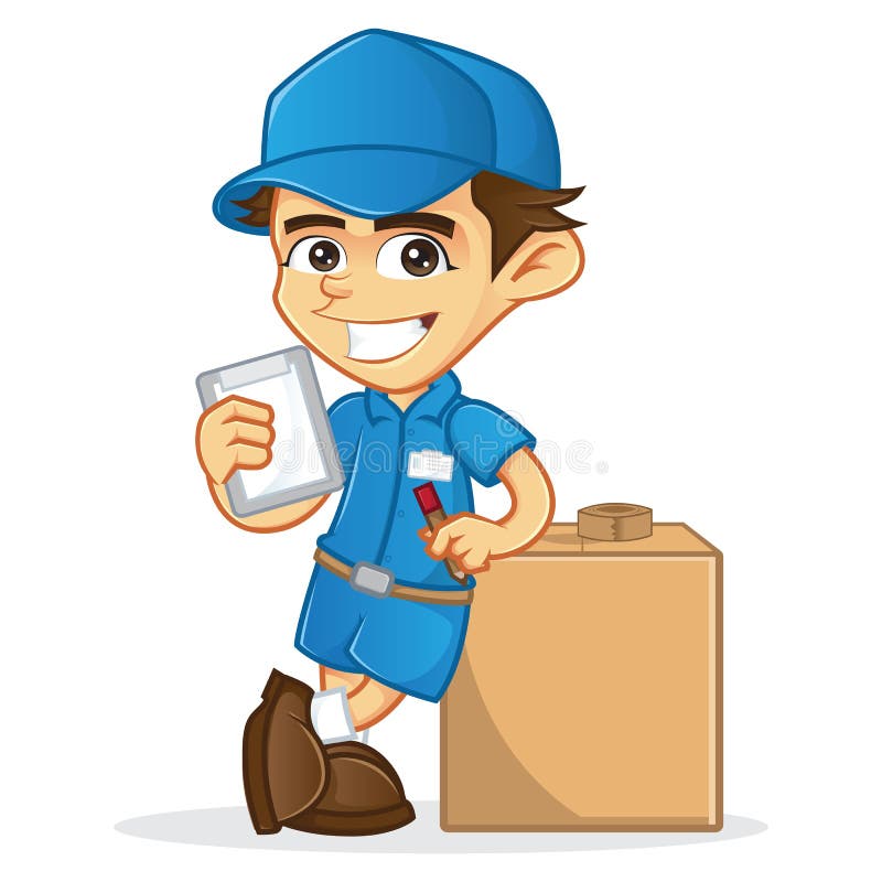 Delivery Man Delivering Package Fast Stock Vector - Illustration of ...