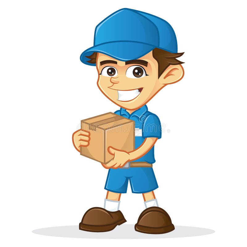 Delivery Man with package stock vector. Illustration of isolated - 47905040