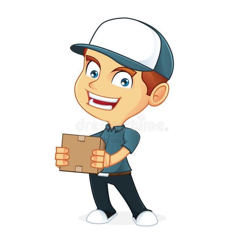 Delivery Man with package stock vector. Illustration of isolated - 47905040