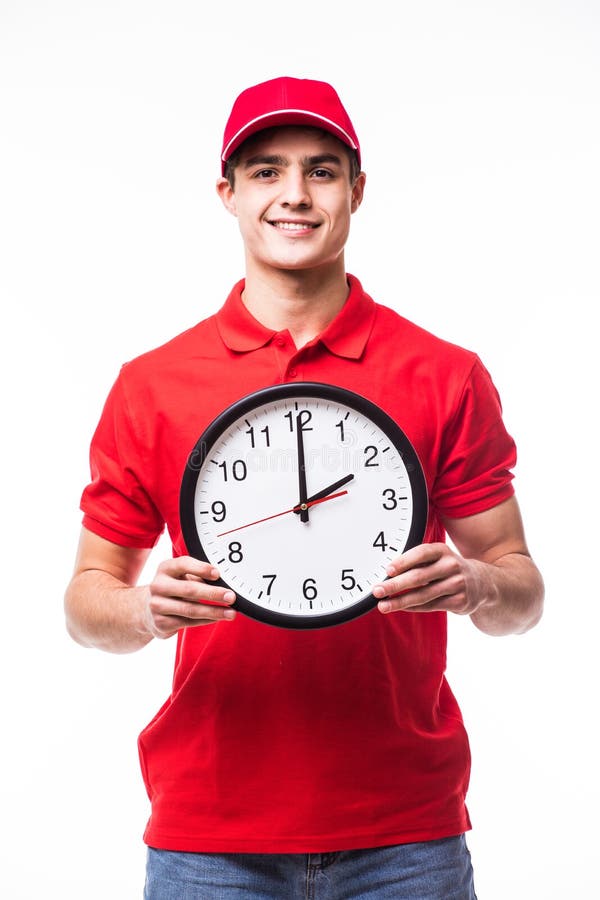 Delivery Man Carrying a Parcel Box Giving Thumbs Up Stock Image - Image ...