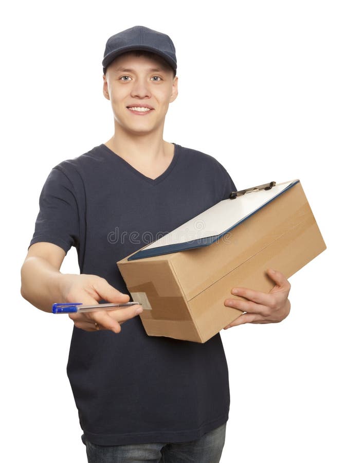 Delivery man portrait stock photo. Image of worker, order - 49439878