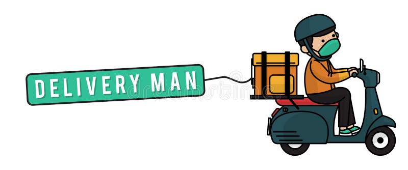Delivery Man. Driver. Biker. Delivery Staff Flat Icon Design ...