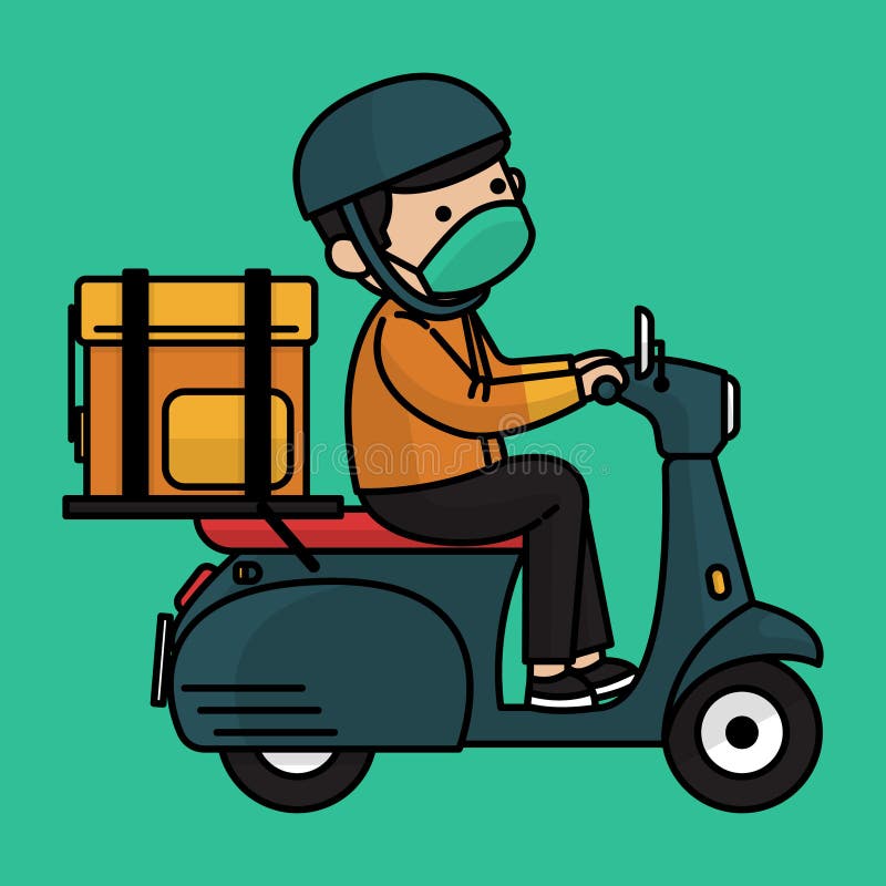 Delivery Man. Driver. Biker. Delivery Staff Flat Icon Design ...