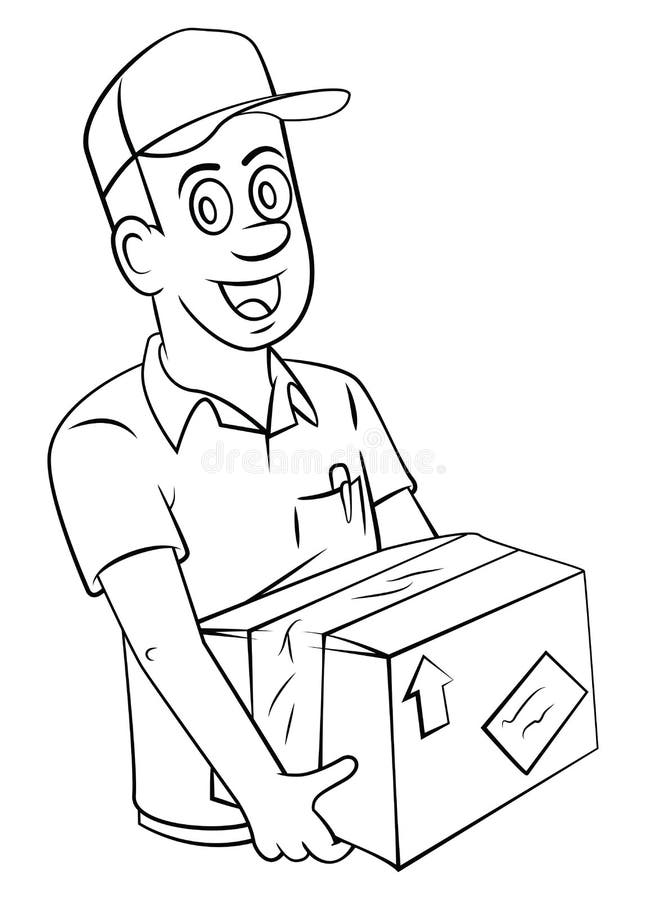 Delivery Man stock vector. Illustration of worker, service - 47880430