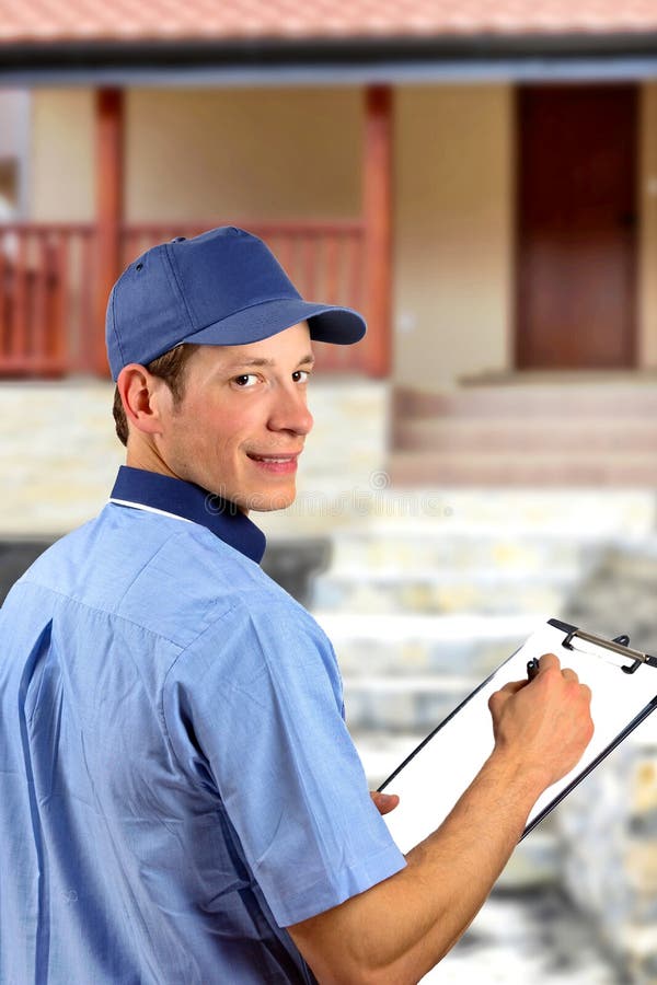 Delivery Man with His Schedule Stock Photo - Image of customer, hand ...