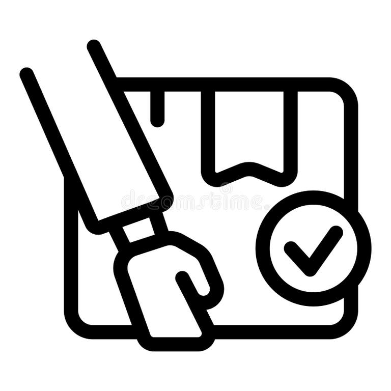 Delivery Man Holding Parcel with Check Mark Confirming Successful ...