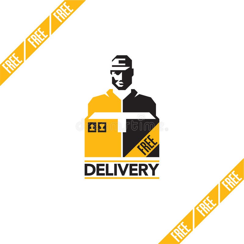 Delivery man icon stock vector. Illustration of logo - 109260711