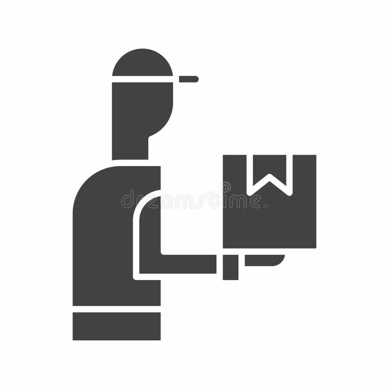 Delivery Man Icon Vector Image. Stock Vector - Illustration of parcels ...