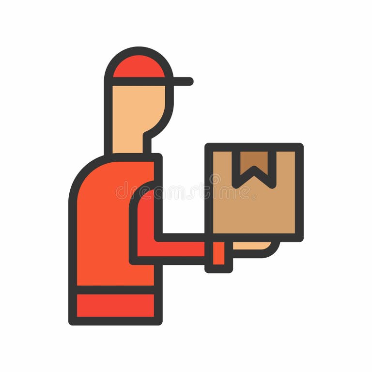 Delivery Man Icon Vector Image. Stock Vector - Illustration of isolated ...