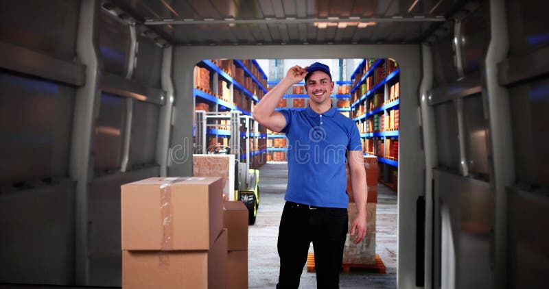 Delivery Man Loading Van stock photo. Image of carrying - 354309252