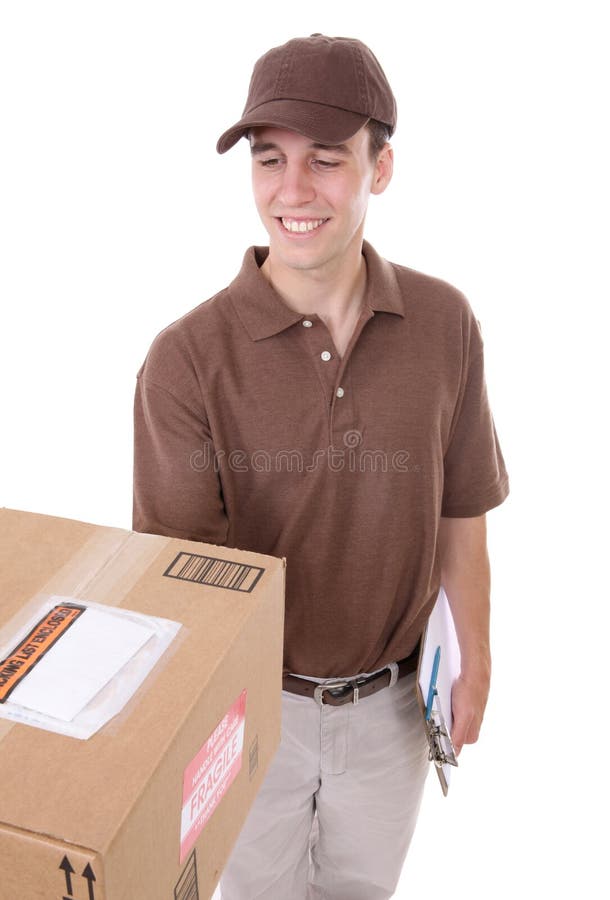 Delivery Man with Package stock photo. Image of cute, package - 8419856