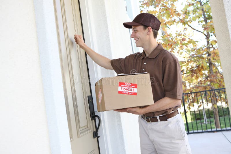 Delivery Man with Package stock image. Image of cargo - 7495985