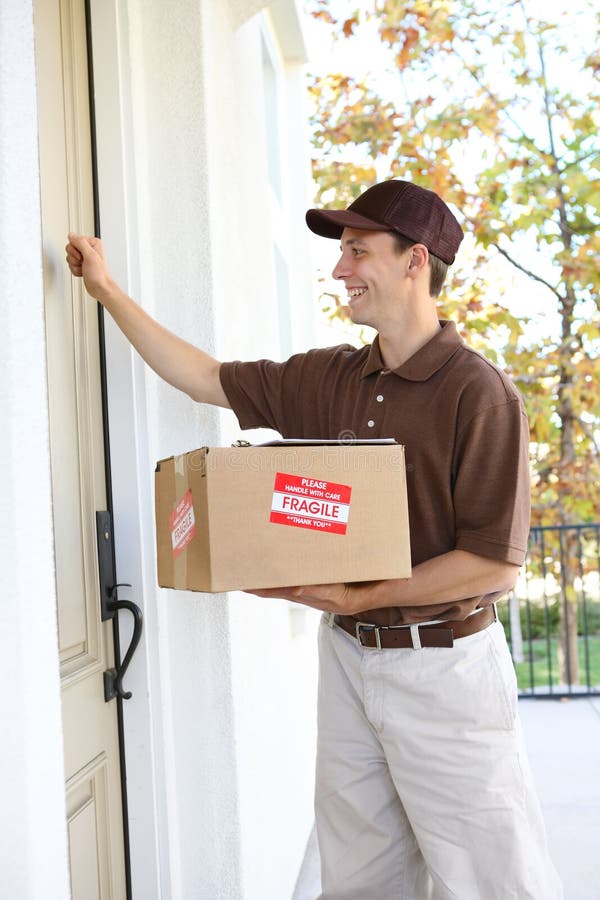 Delivery Man with Package stock photo. Image of cute, package - 8419856