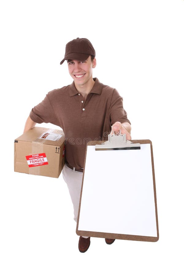 Delivery Man with Package stock photo. Image of cute, package - 8419856