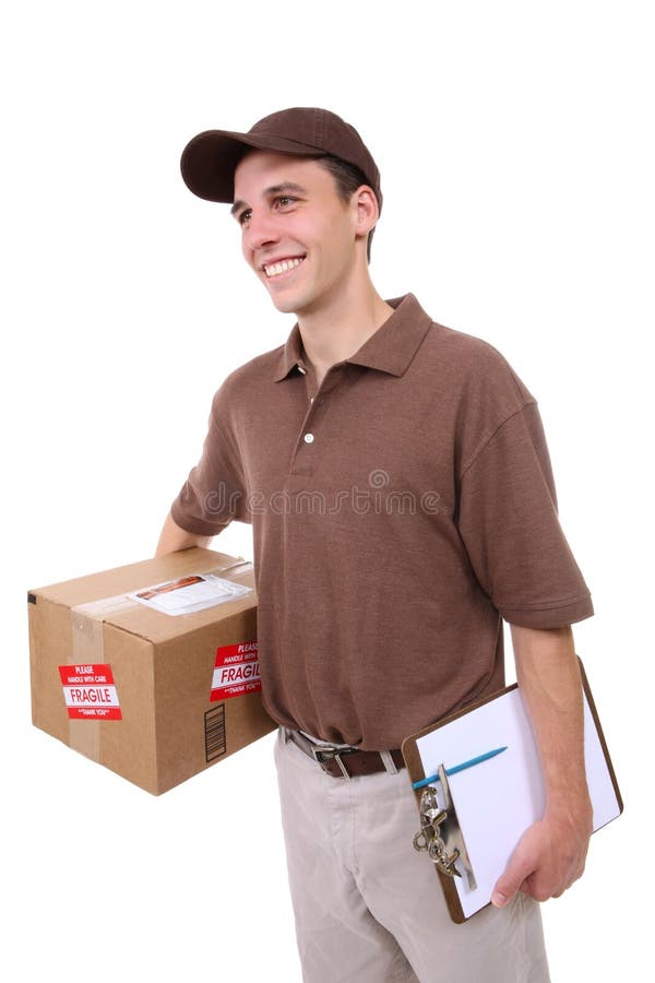 Delivery Man with Package stock image. Image of delivering - 8276039