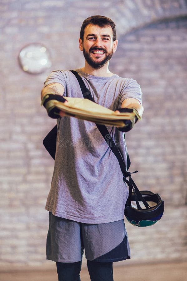 Delivery Man Package Delivery Stock Photo - Image of cardboard ...