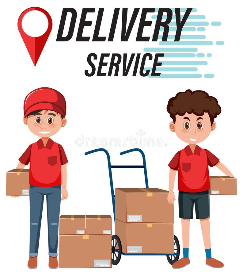 Delivery man with packages stock vector. Illustration of design - 246780215