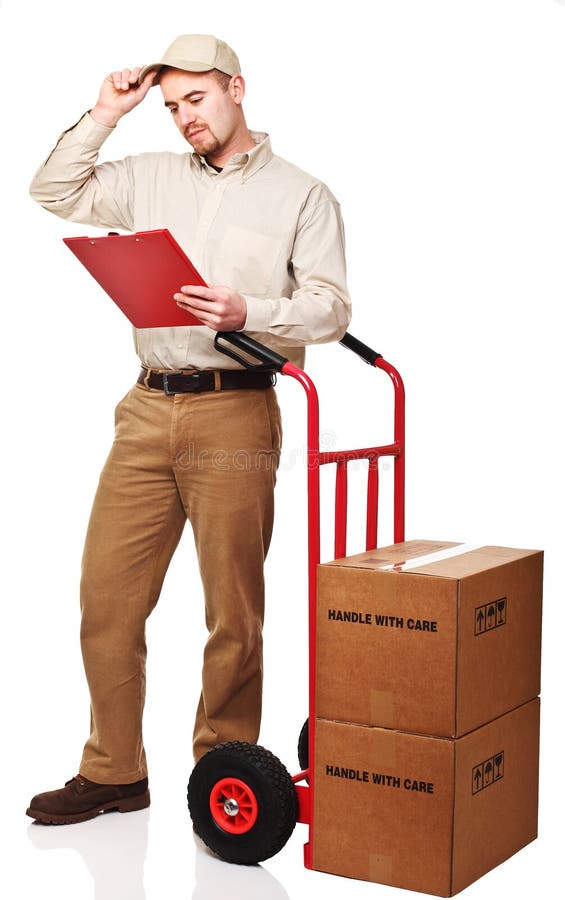 Delivery man at work stock image. Image of smile, collar - 18116709