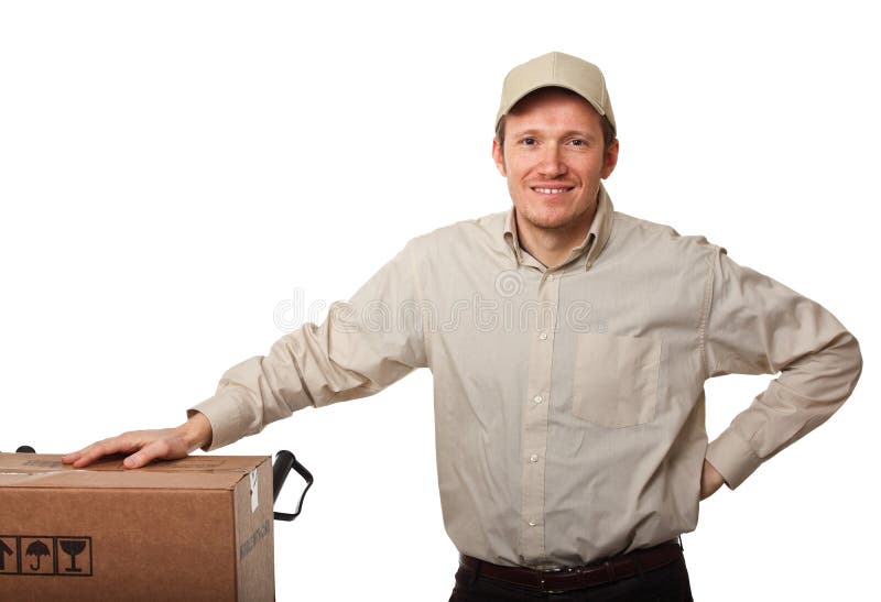 Delivery man portrait stock image. Image of friendly - 23364889