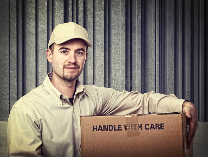 Delivery man stock image. Image of delivery, floor, caucasian - 47807931