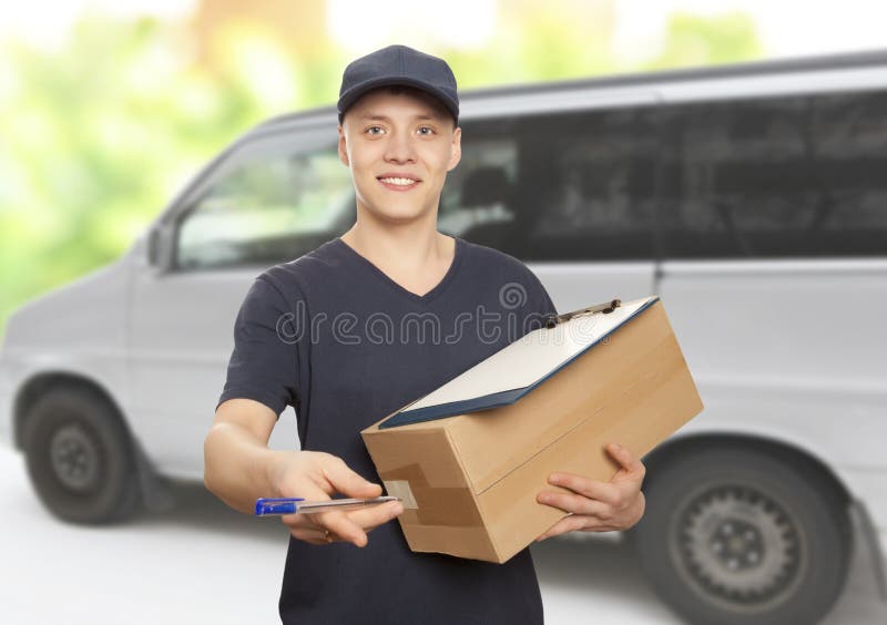 Delivery man portrait stock image. Image of ship, worker - 49398117